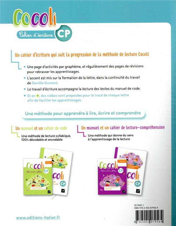 Cocoli - cahier d'écriture - cp (édition 2021) : Danièle Dumont,Denis Chauvet,Olivier Tertre ...