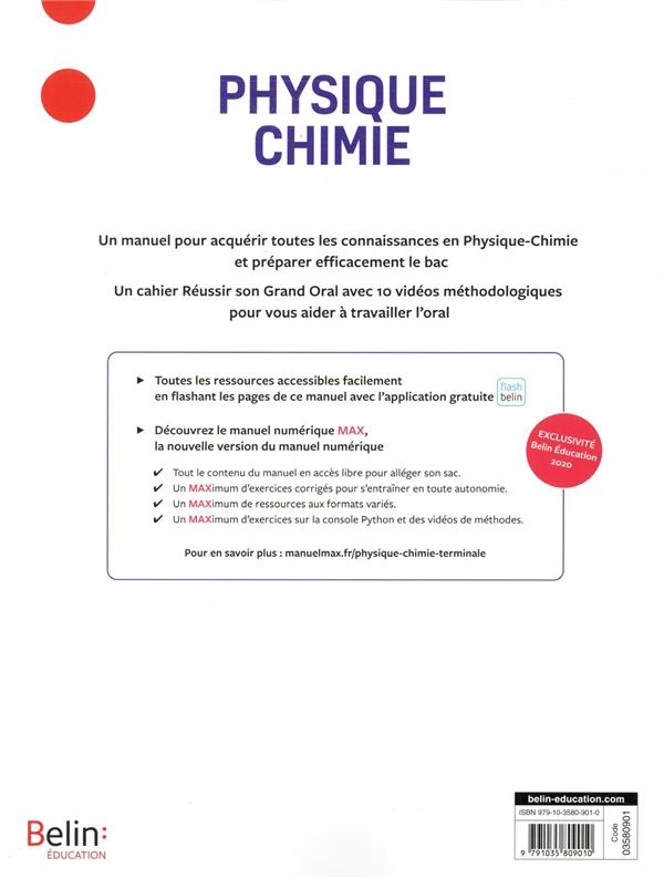 Physique chimie terminale - manuel élève (édition 2020) : Thierry ...