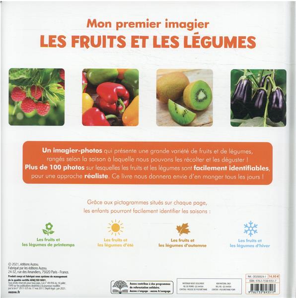 Mon premier imagier les fruits et les légumes : 100 photos de fruits et ...