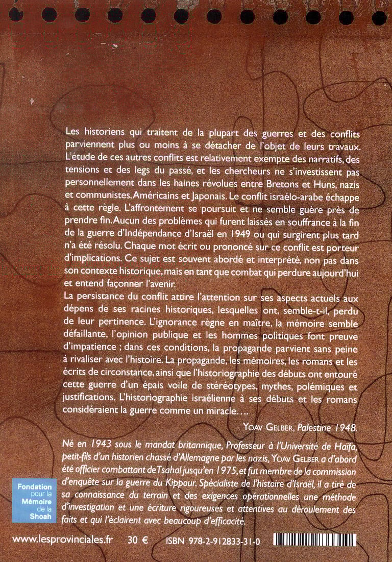 Palestine 1948 - guerre de libération ou catastrophe ? : Yoav Gelber ...