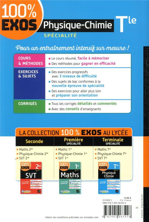 100% exos - physique-chimie, spécialité - terminale : Gaëlle Cormerais,Alexis Lacroix,Joël ...