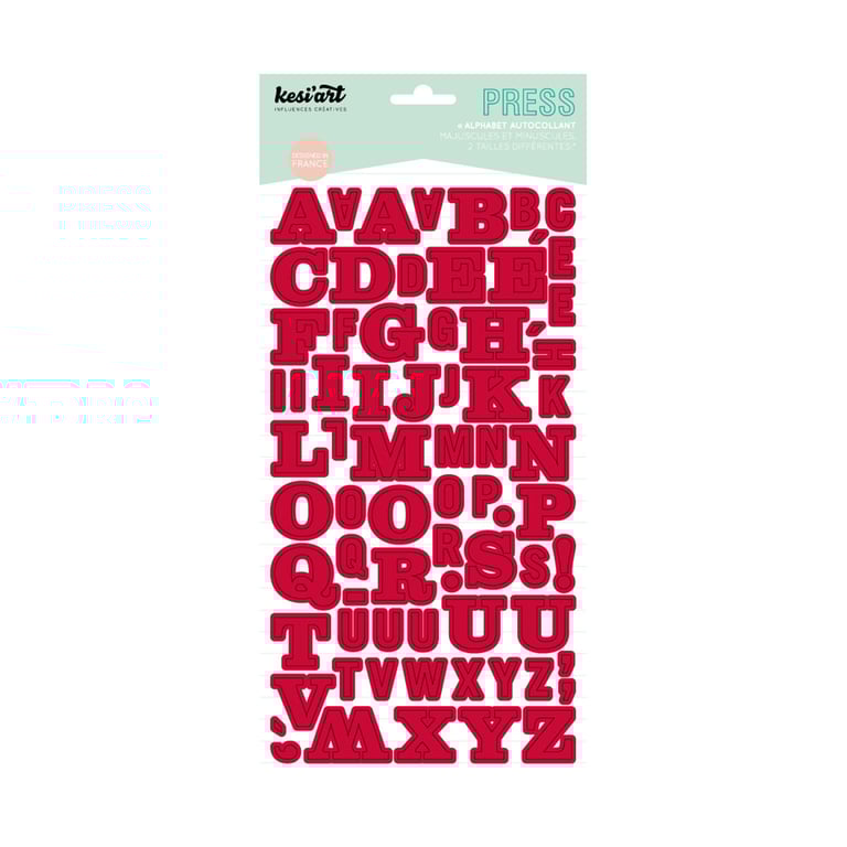 Alphabet autocollant Press - 142 lettres - rouge - Les Accessoires Déco ...