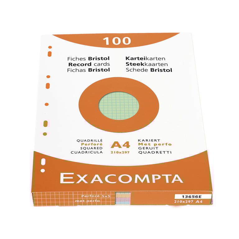 Etui de 100 fiches bristol - quadrille 5x5 perfore 210x297mm - Fiche ...