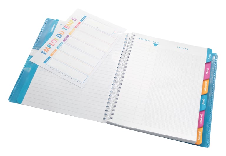 Cahier de textes Koverbook à spirale 17x22cm 148 pages à grands ...