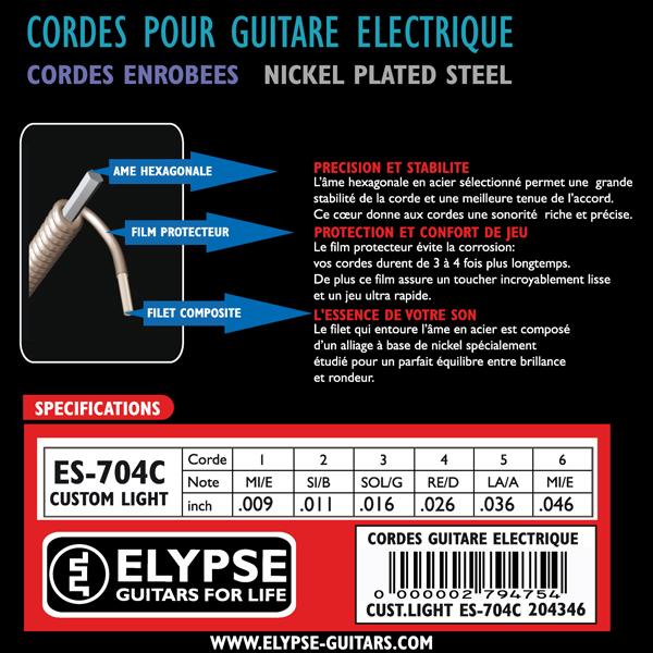 Es 704c jeu deluxe 09 46 customlight - Cordes - Accessoires guitare ...