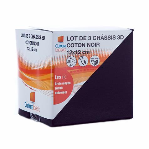 Lot de 3 châssis - toiles 3D 100% coton Cultura - 12 x 12 cm - Lots de ...
