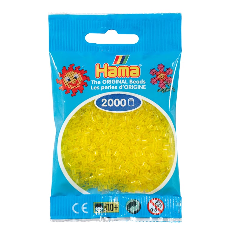 Sachet 2000 Mini perles Hama - jaune transparent - 50114 - Perles à ...