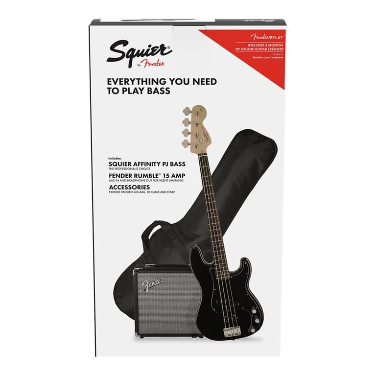Fender - Squier Pack Basse électrique Affinity Series Precision Black avec amplificateur Fender ...