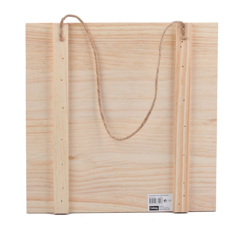 Planche en bois avec corde - 30 x 30 cm - Supports Bois | Cultura