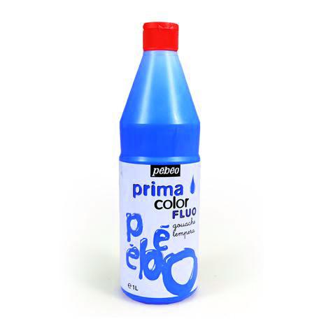 Primacolor - Bouteille d'1 litre - Bleu Fluo - Gouaches - Peindre ...