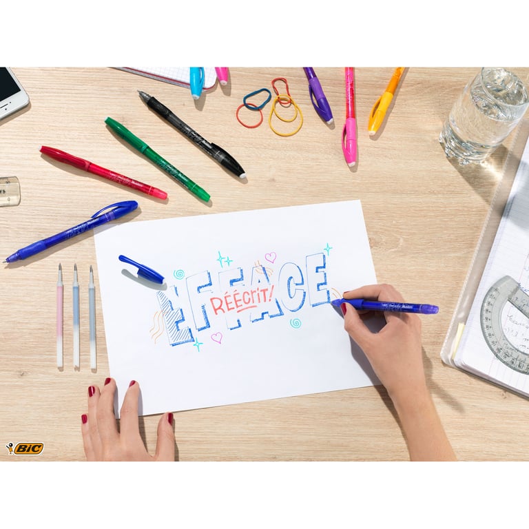 Stylo roller effaçable - Violet - Gel-ocity Illusion - Pointe moyenne ...