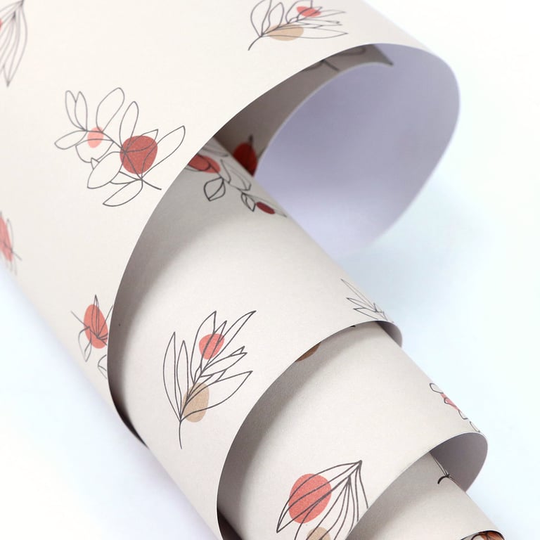 Rouleau de papier 50 x 100 cm line art feuilles Crealia - Papiers ...