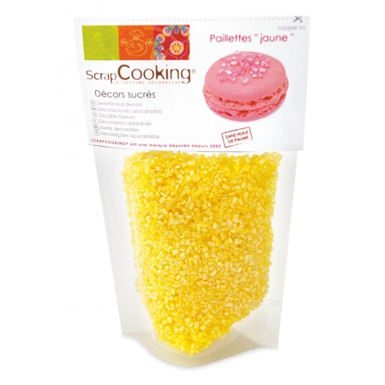 Sachet décors sucrés paillettes - jaune - Scrapcooking - Décoration de ...