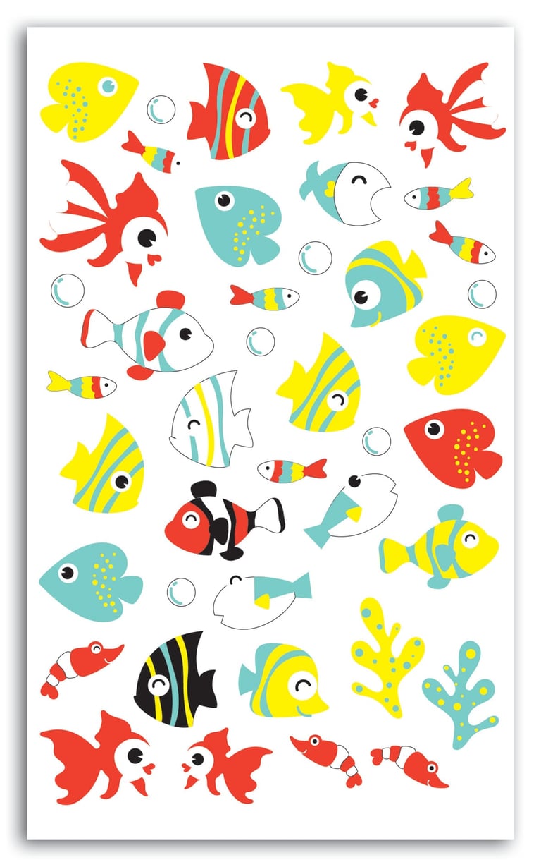 «My first stickers» poissons feutrine - Gommettes - stickers ...