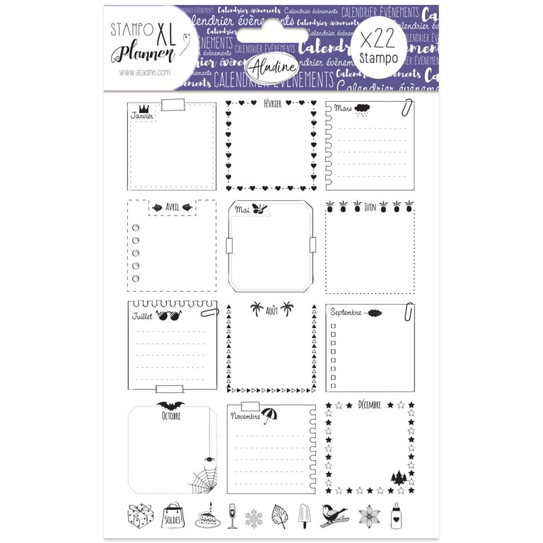 Stampo Planner XL - Tampon mousse - Page calendrier | Cultura
