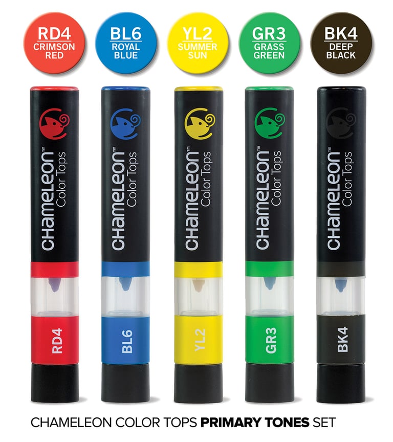 Set de 5 embouts Tops Colour - Tons Primaire - Chameleon - Les ...