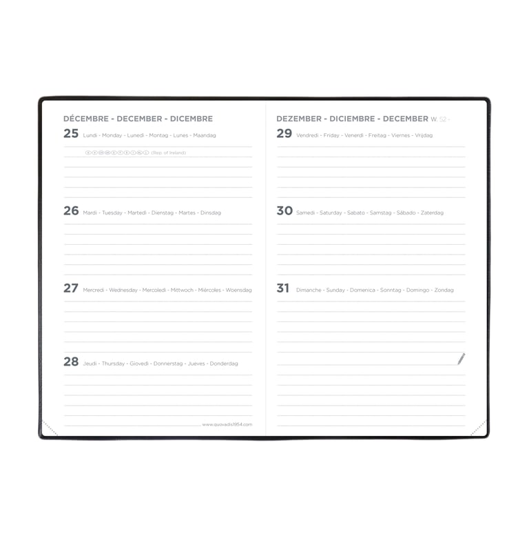 Agenda semainier 2019 Weekly Small ML iris pois rose - Quo Vadis ...