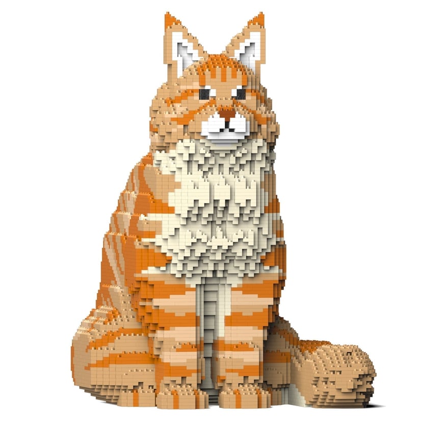 Chat Maine Coon roux assis | JEKCA | 14 ans et +- Jeux de construction ...