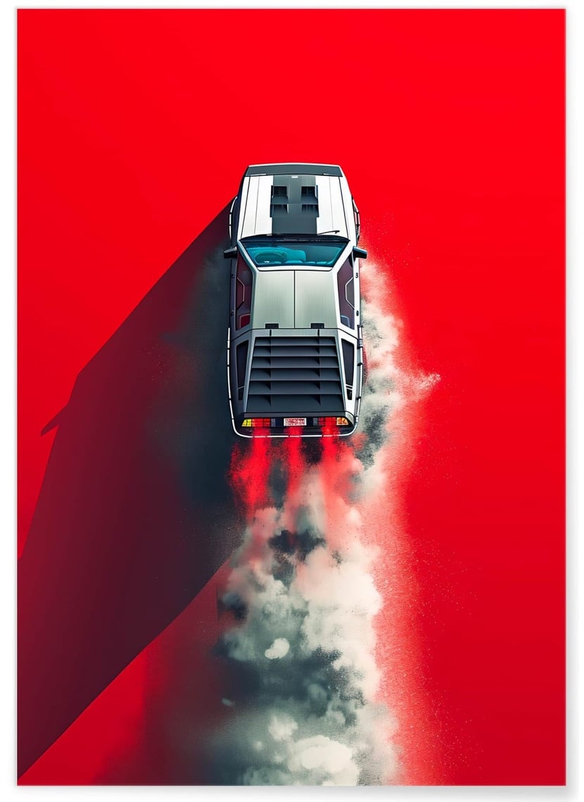 Affiche DeLorean futuriste - Hommage à une icône | A3 : 29,7x42cm ...