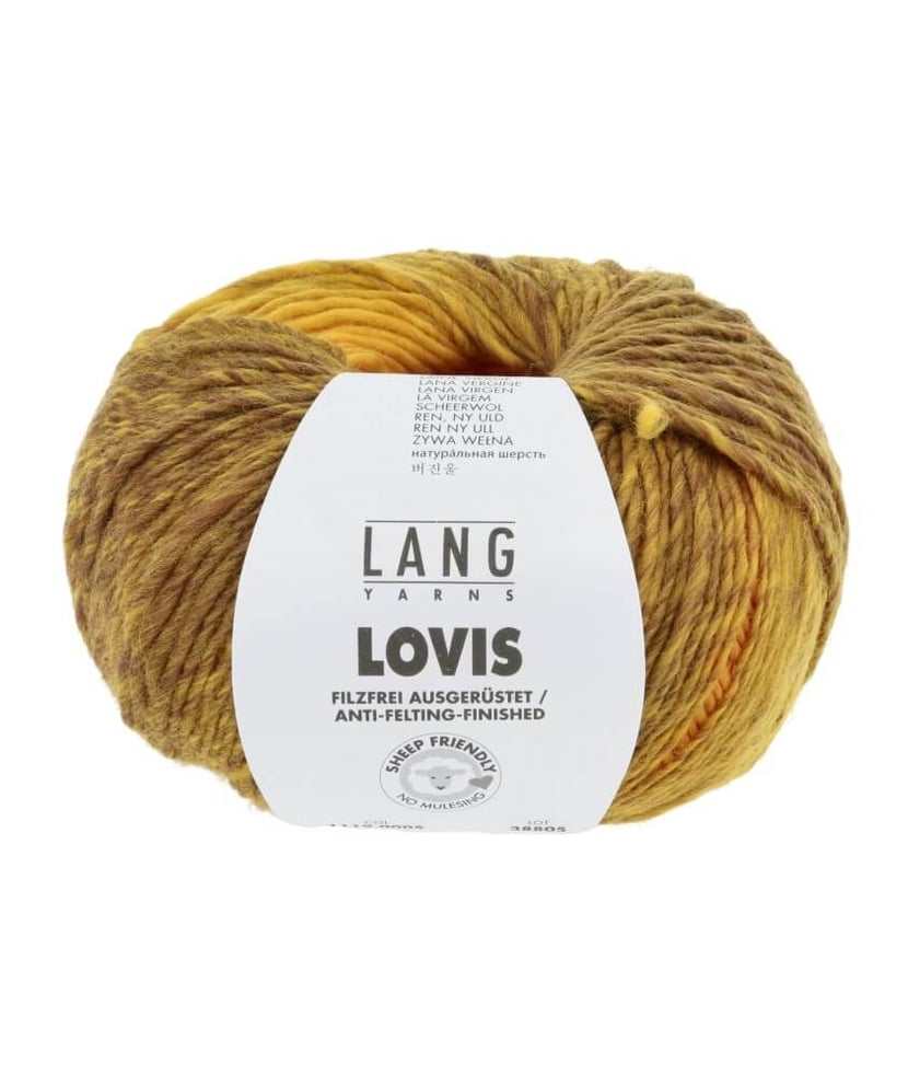 Pelote à tricoter 100% Laine Vierge LOVIS - Lang Yarns 0005 jaune - Fil à tricoter - Tricot ...