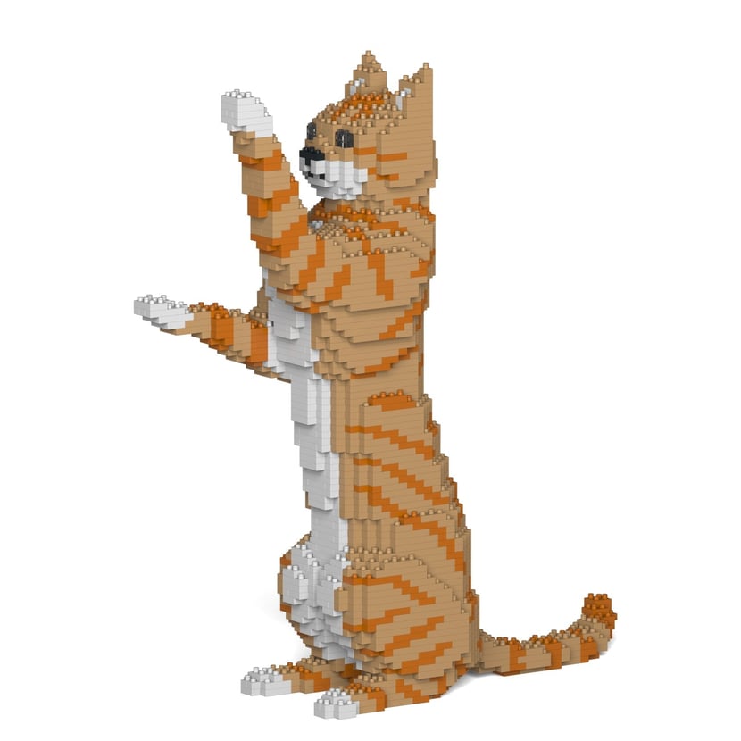 Chat Tigré roux debout | JEKCA | 14 ans et +- Jeux de construction ...