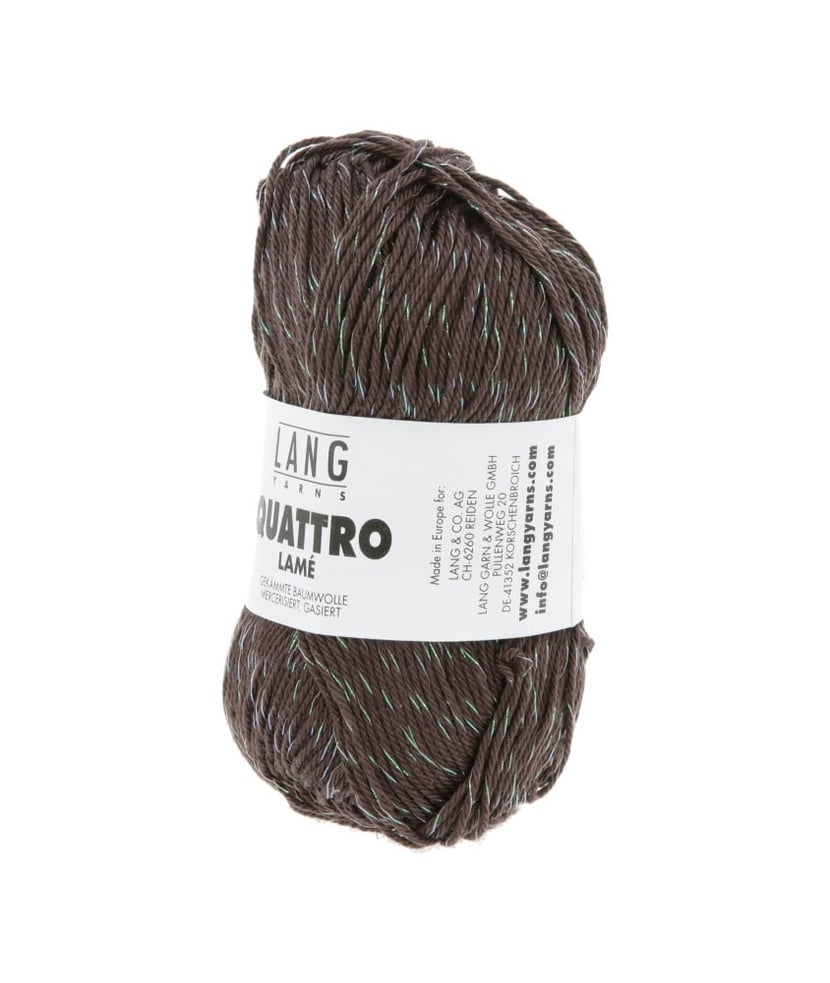 Fil à tricoter de coton QUATTRO LAME - Lang Yarns 68 Marron- Fil à ...