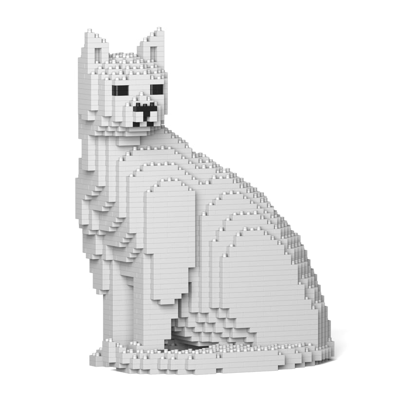 Chat blanc assis | JEKCA | 14 ans et +- Jeux de construction | Cultura