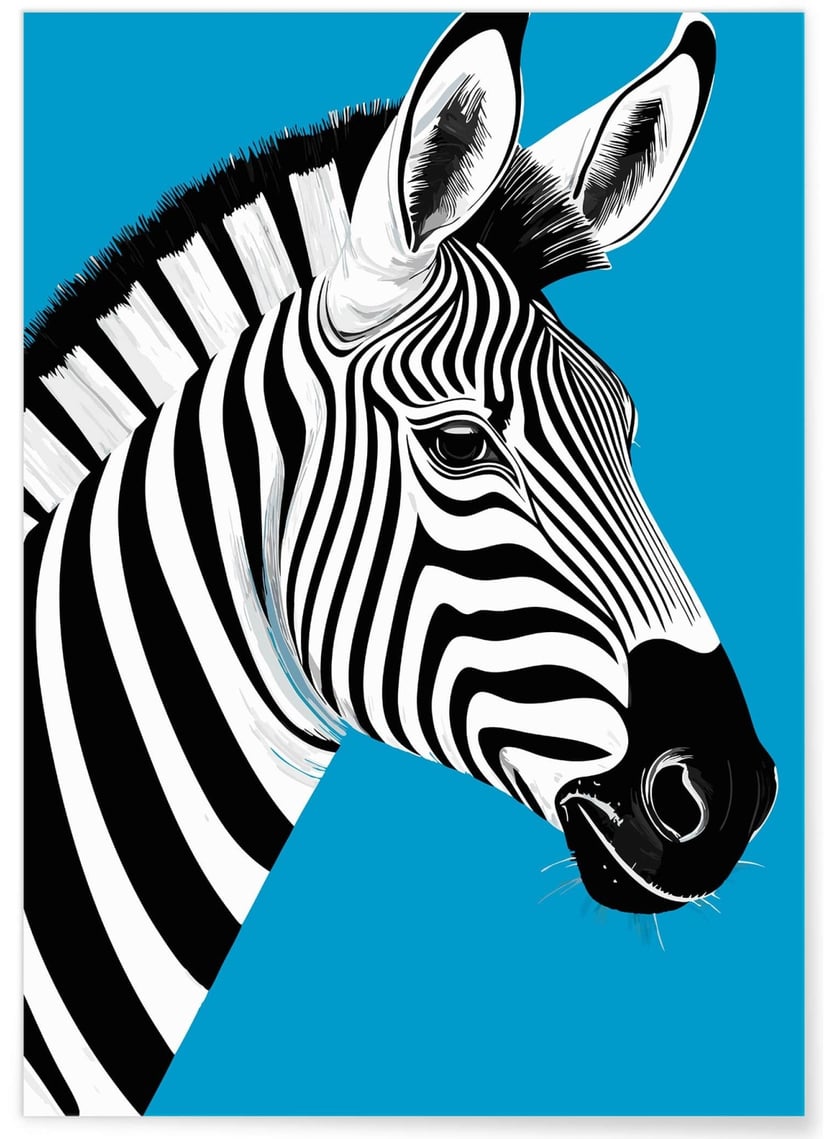 Affiche Zèbre graphique pop | A3 : 29,7x42cm- Imagerie Murale ...