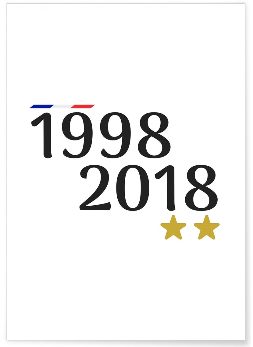 Affiche 1998-2018 | A3 : 29,7x42cm- Imagerie Murale - Encadrement | Cultura