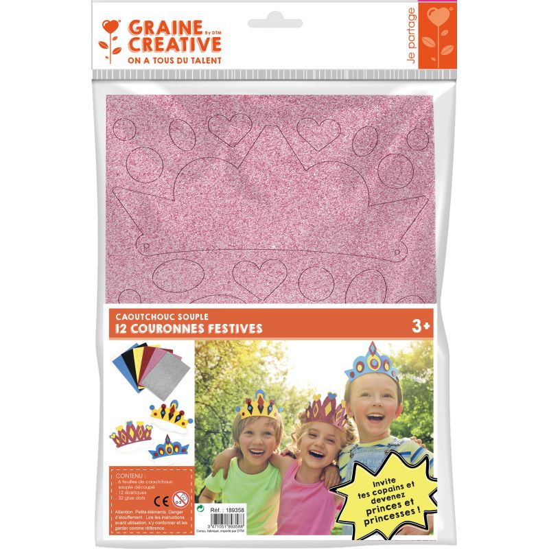 Sachet de 12 couronnes en caoutchouc souple - Découpage - Pliage ...