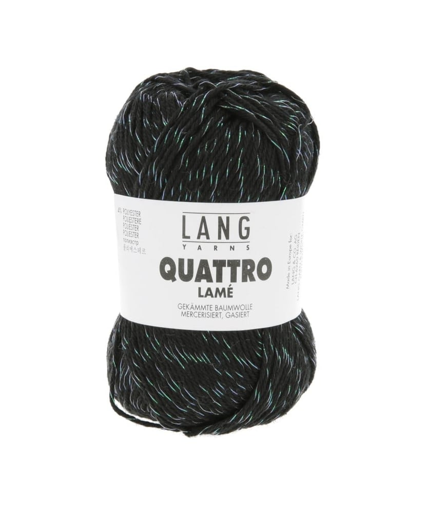 Fil à tricoter de coton QUATTRO LAME - Lang Yarns 04 Noir- Fil à ...