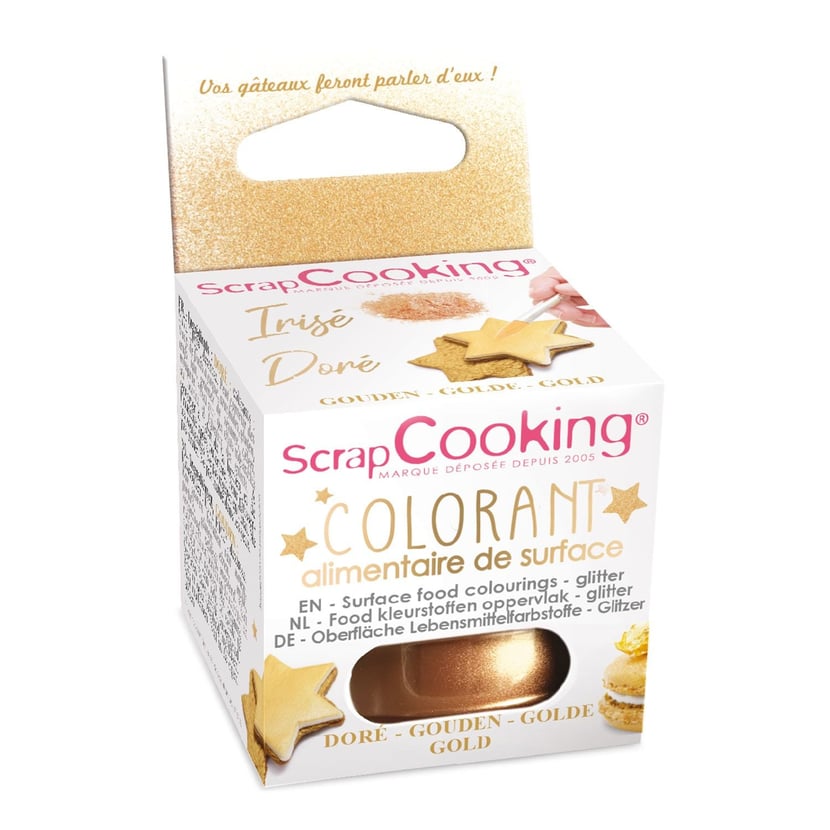 Colorant alimentaire de surface en poudre doré - 5 g- Colorants ...