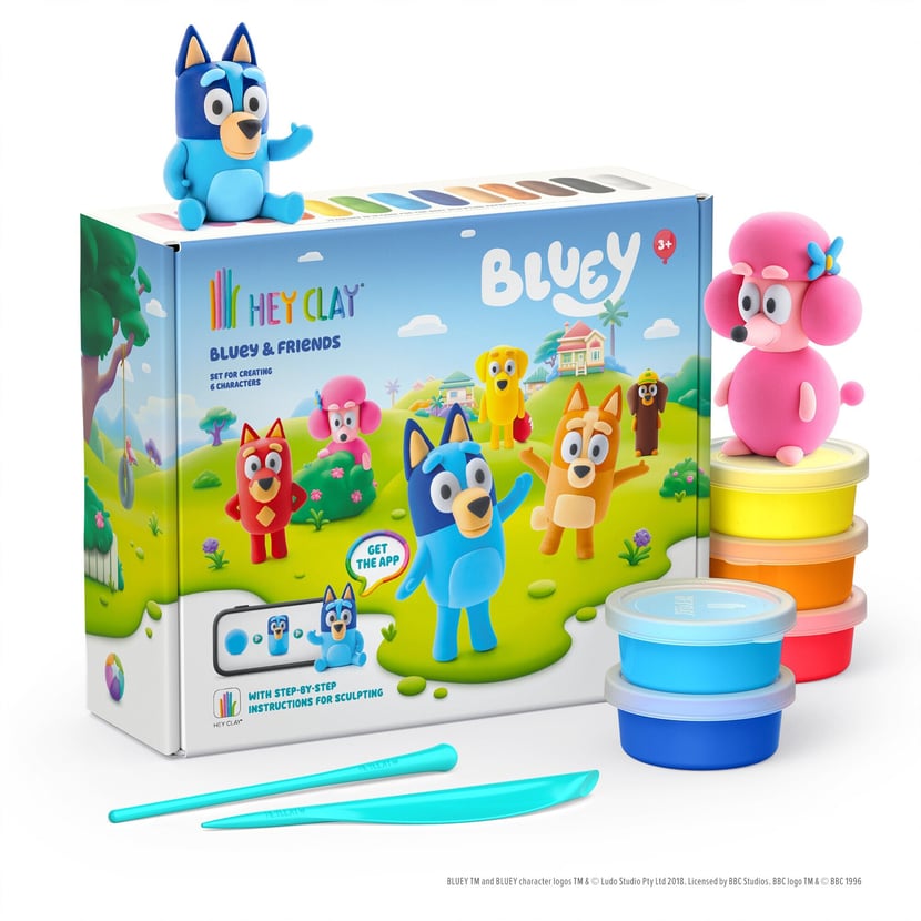 Pâte auto-durcissante Hey Clay 15 pots Bluey - Tomy- Pâte à Modeler ...