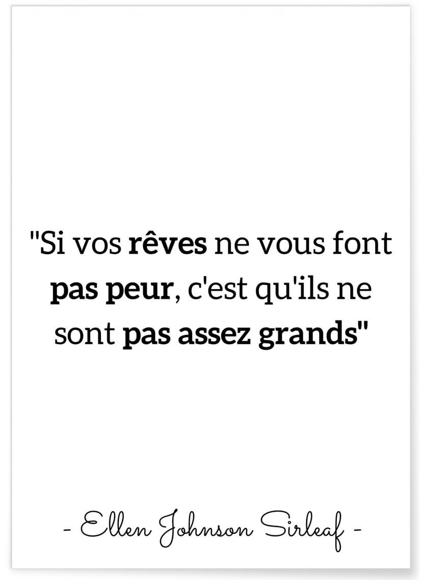 Affiche Ellen Johnson Sirleaf 'Si vos rêves...' | A3 : 29,7x42cm ...
