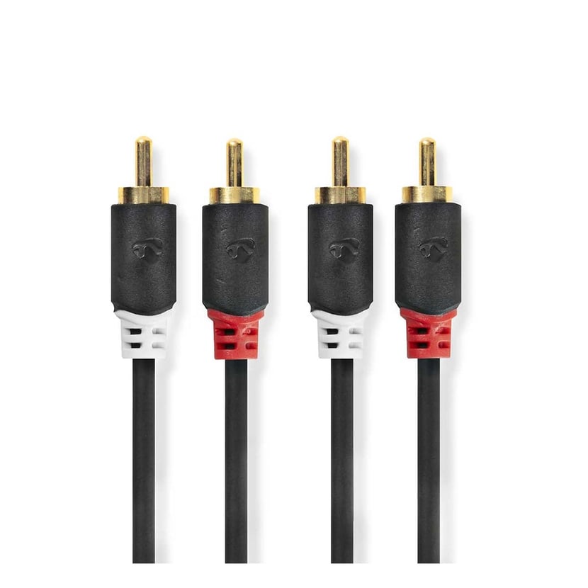 Nedis Câble Audio Double RCA Mâle vers Double RCA Mâle 1m Gris ...