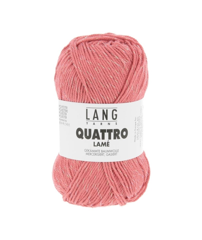 Fil à tricoter de coton QUATTRO LAME - Lang Yarns 28 Rose- Fil à ...