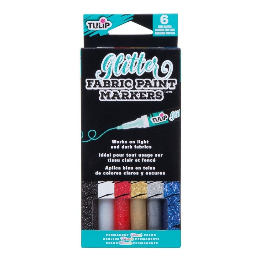 Feutres textiles opaques pointe ronde - Tulip - Multicolore - Glitter ...
