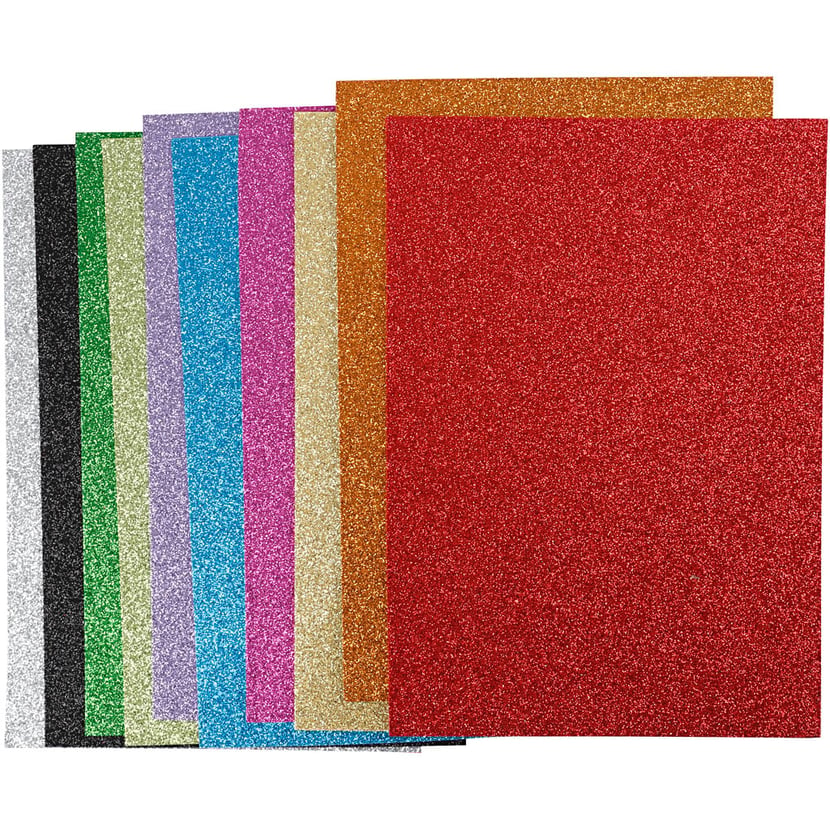 Feuilles de mousse à paillettes - A4 - 2 mm - 10 pcs - Papiers créatifs ...