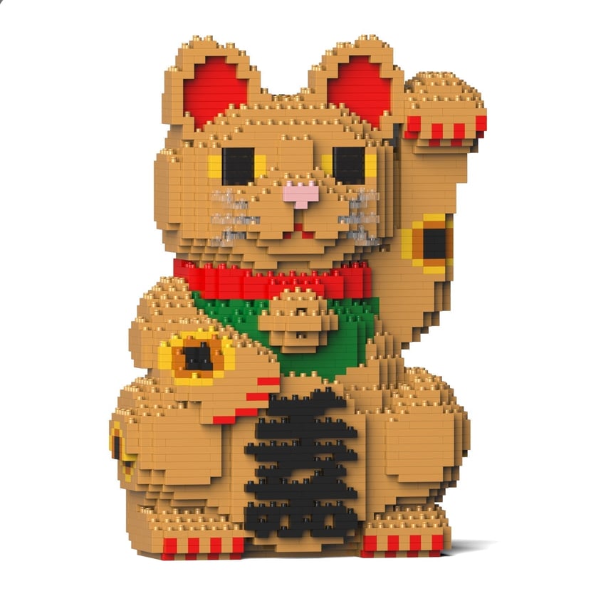 Chat porte-bonheur Maneki Neko n°1 beige Taille standard | JEKCA | 14 ...
