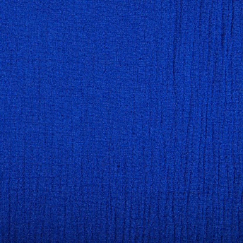 Tissu Double gaze de coton uni Bleu roi- Tissus à la coupe - Tissus ...