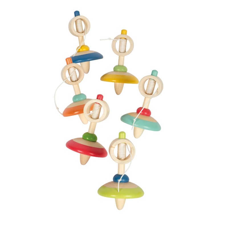 Toupie en bois avec ficelle - Petits jeux de récré - Jeux de récré ...