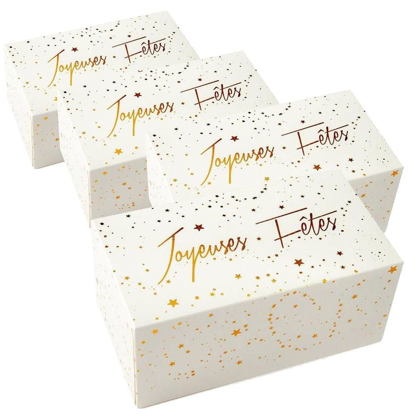 4 boîtes en carton pour bûche de Noël 35 x 13 cm | Cultura