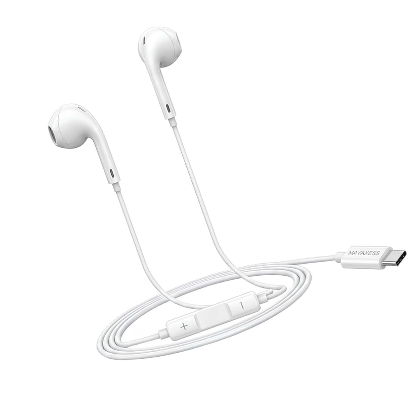 Mayaxess Écouteurs Filaires USB-C avec Micro intégré pour iPhone 16 / ...