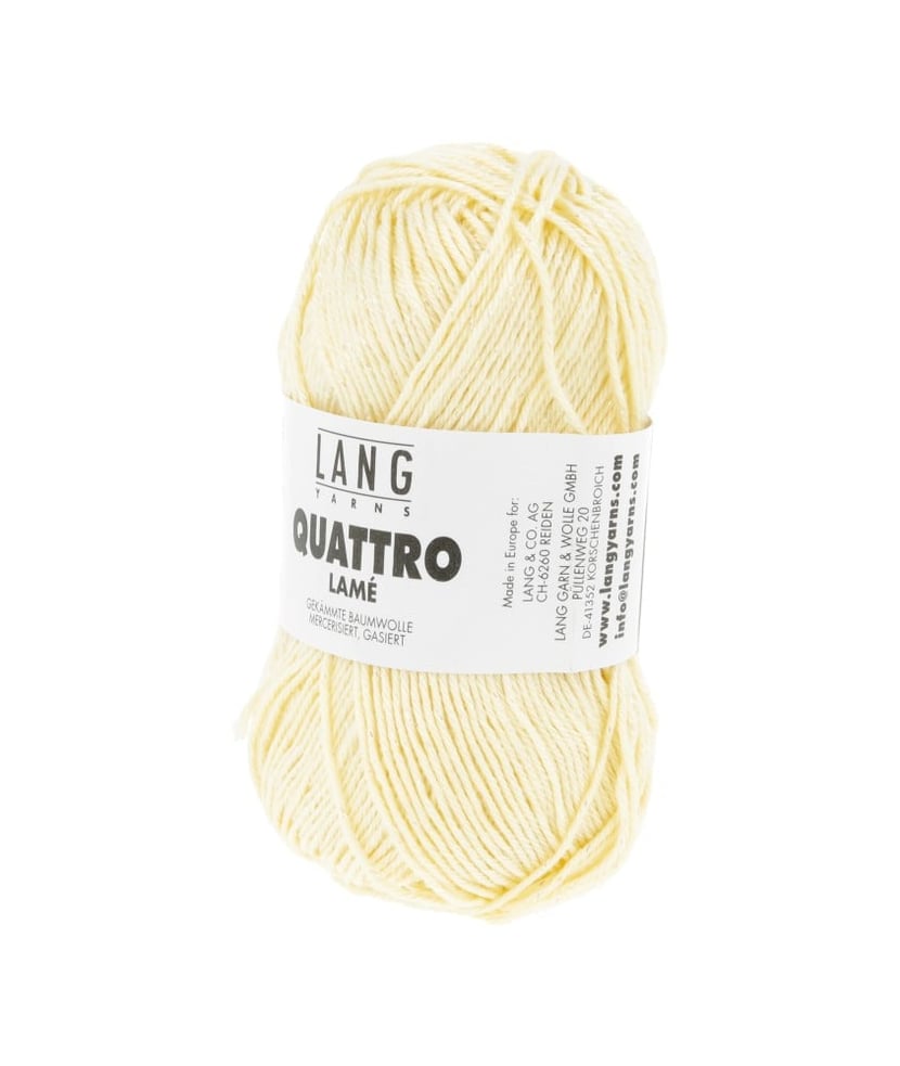 Fil à tricoter de coton QUATTRO LAME - Lang Yarns 12 Jaune- Fil à ...