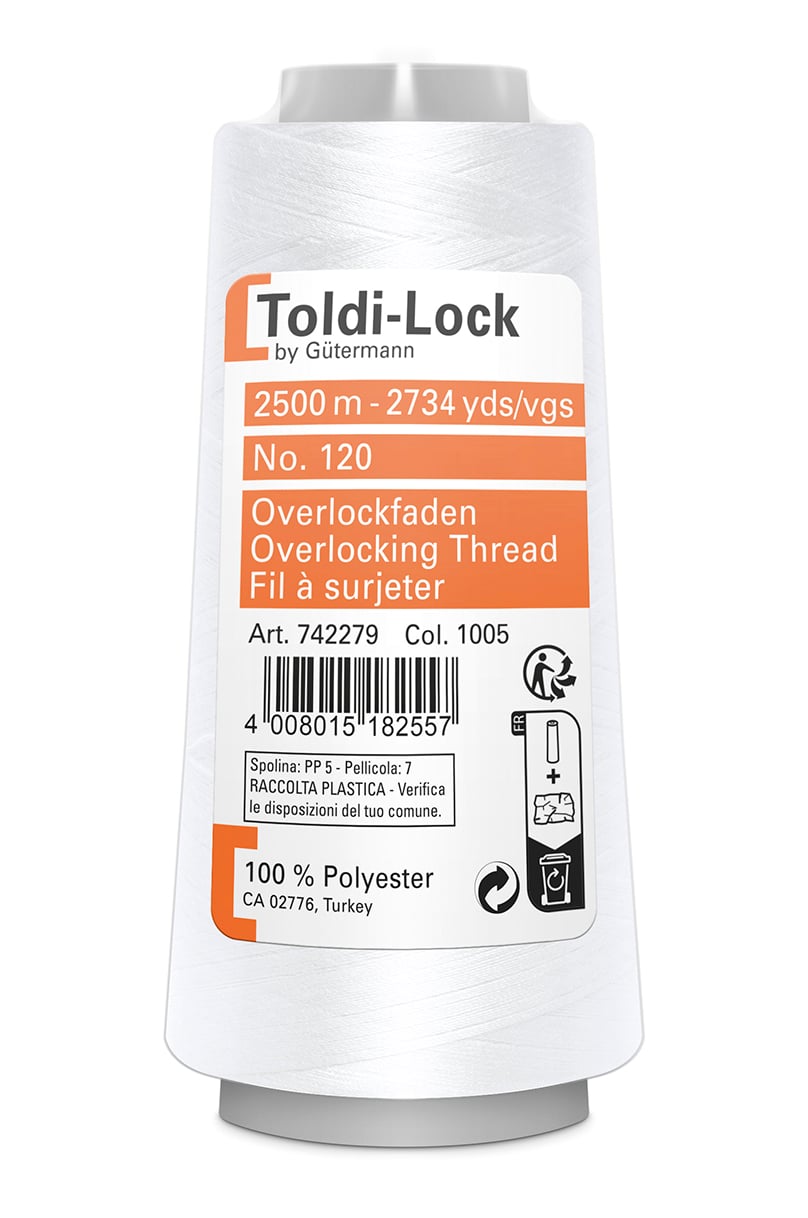 Fil Surjet spécial Overlock 2500m 100% polyester - Att 9 - 1005 - blanc ...