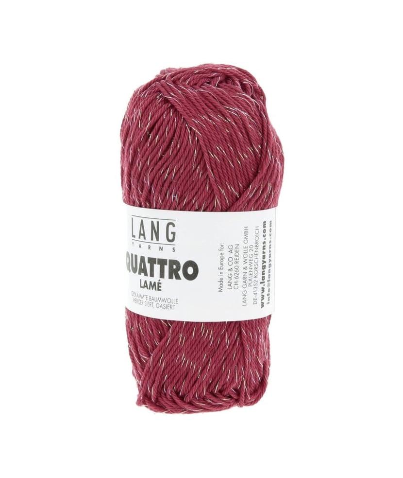 Fil à tricoter de coton QUATTRO LAME - Lang Yarns 62 Rouge- Fil à ...