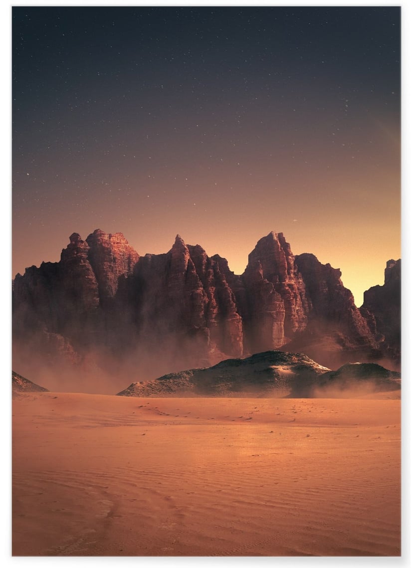 Poster Mars Landscape | A3 : 29,7x42cm- Imagerie Murale - Encadrement ...