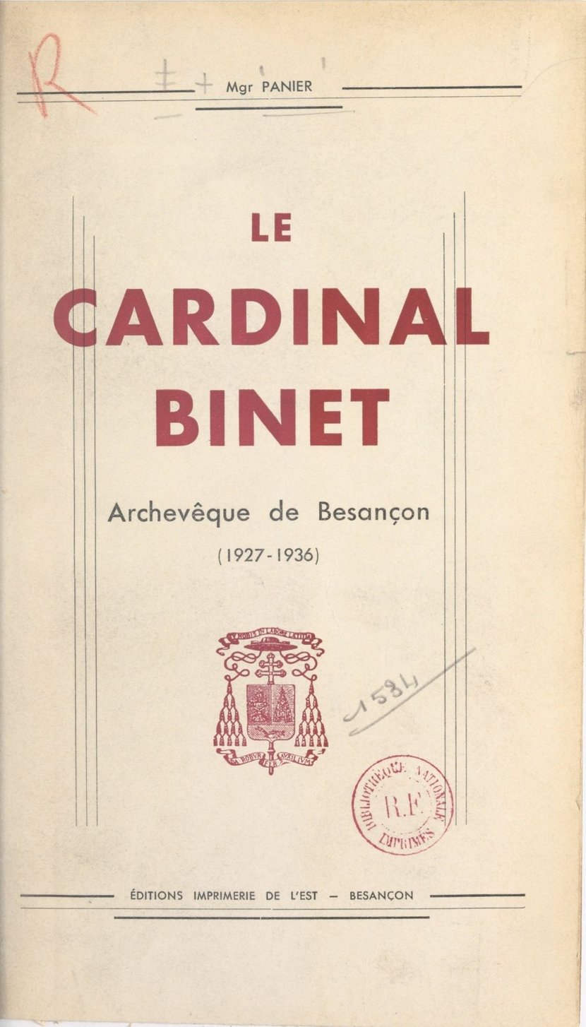 Le cardinal Charles-Joseph-Henri Binet, cardinal prêtre - Archeve^que ...