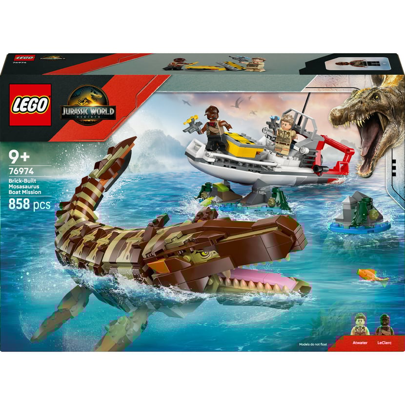 LEGO® 76974 - Le bateau en mission et le mosasaure en briques ...