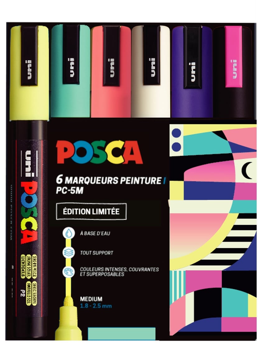Set de 6 marqueurs - Posca - Exclu cultura- Les Marqueurs - Art ...